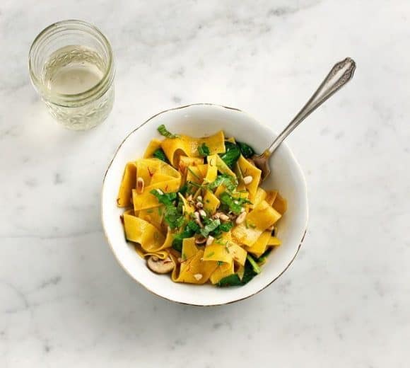 Saffron Pappardelle with Mushrooms - Love and Lemons