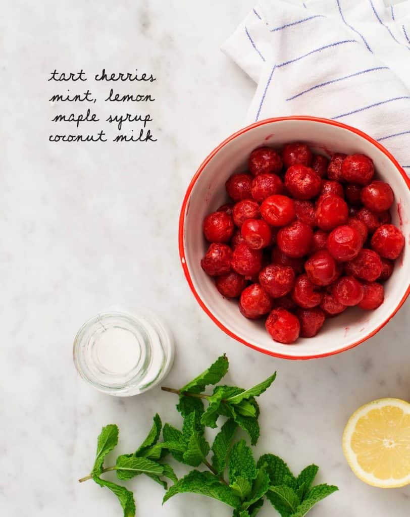 Tart Cherry & Mint Sorbet Recipe - Love and Lemons