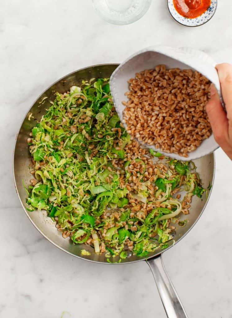 Farro Fried Rice with Brussels Sprouts Recipe - Love and Lemons