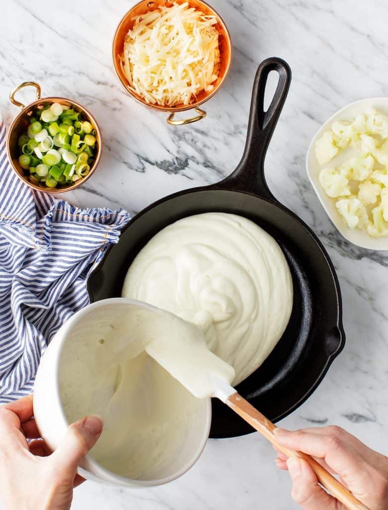 Baked Cheesy Cauliflower Dip Recipe - Love and Lemons