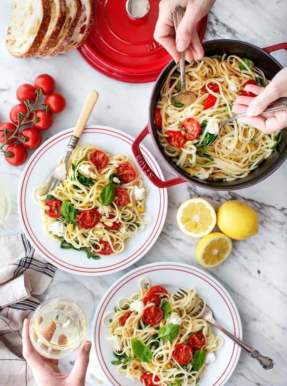 Linguine with Lemon & Tomatoes Recipe - Love and Lemons