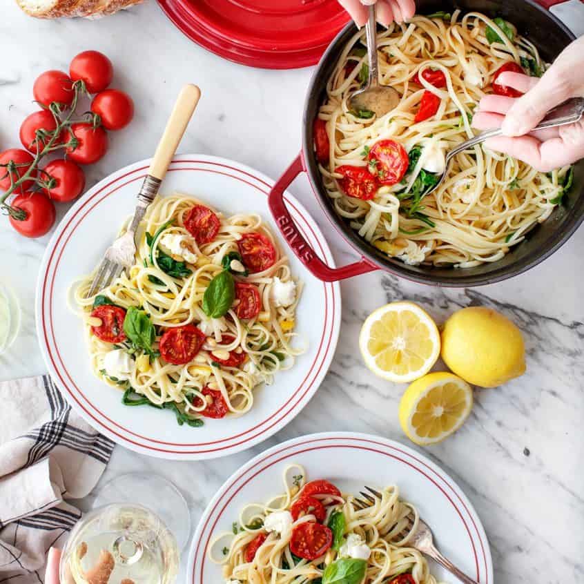 Linguine with Lemon & Tomatoes Recipe - Love and Lemons