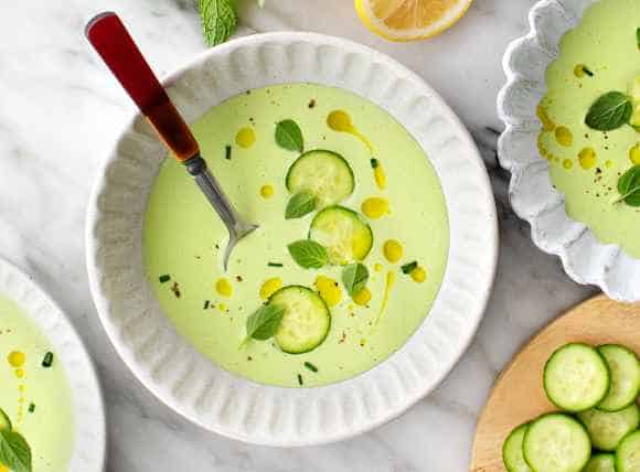 Cold Cucumber Soup Recipe - Love and Lemons