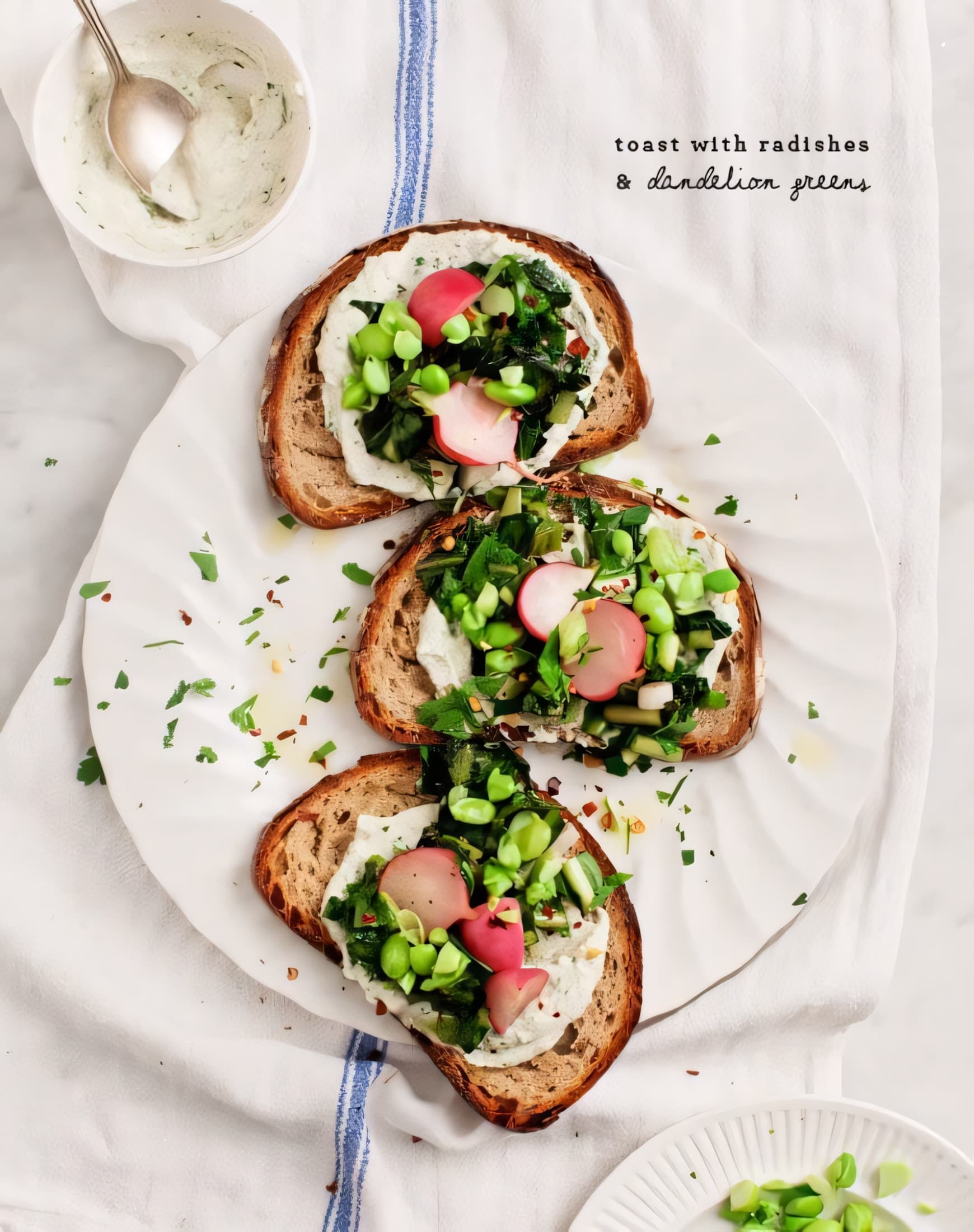 Toast with Radishes & Dandelion Greens Recipe - Love and Lemons
