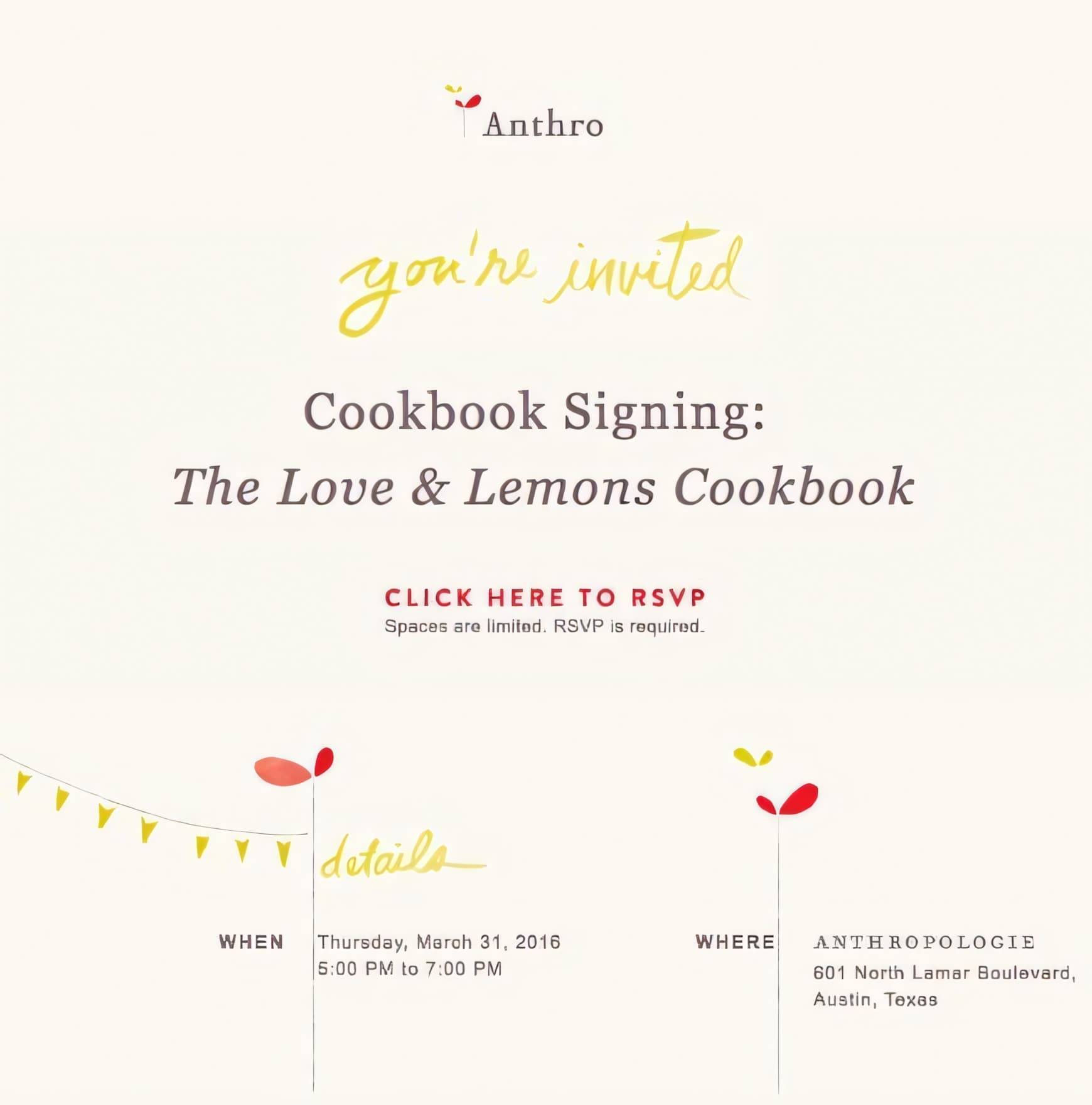 Our Cookbook Signing at Anthropologie! - Love and Lemons